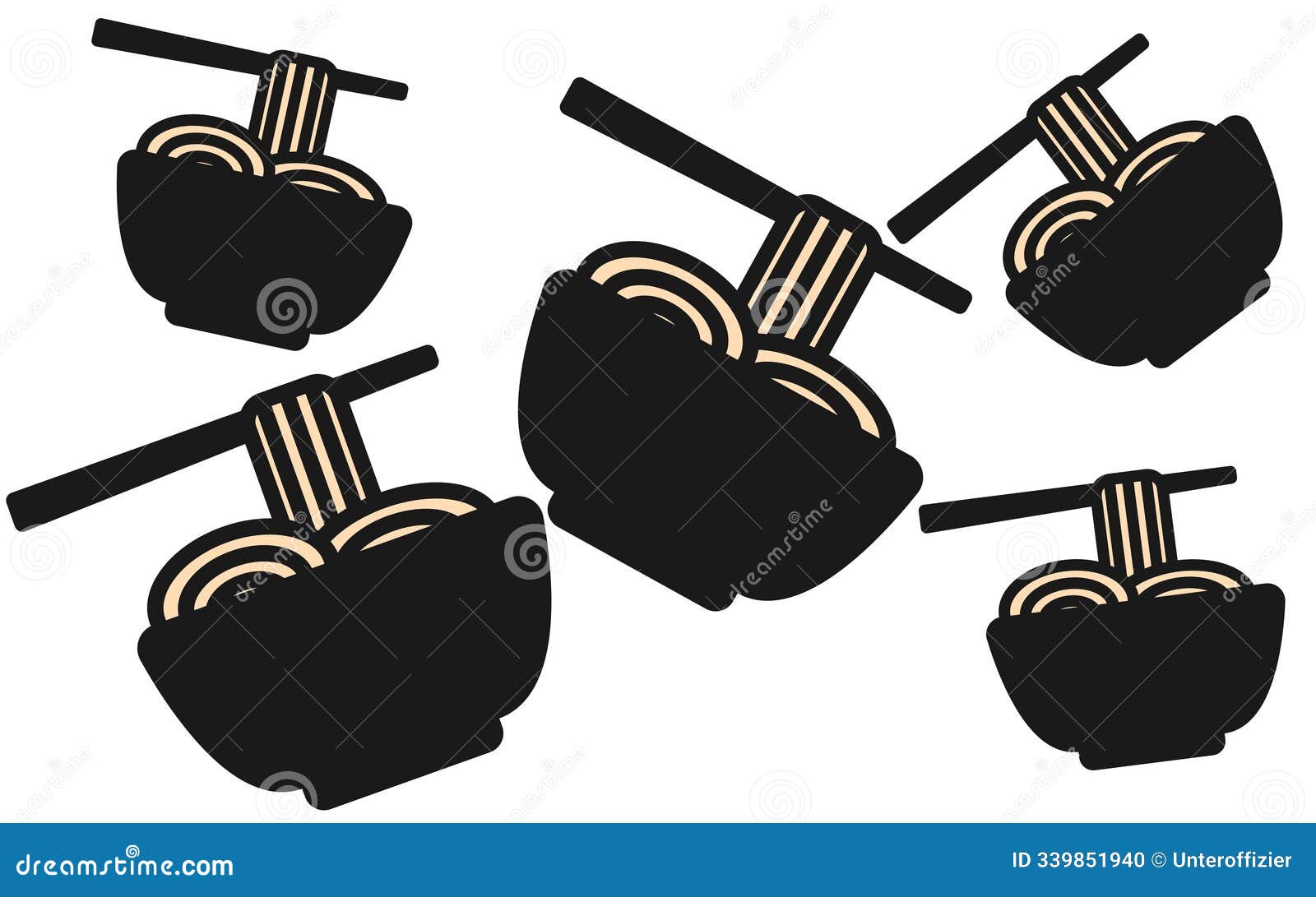 Bowls Of Noodles Symbol Logo Against A White Backdrop Royalty-Free ...