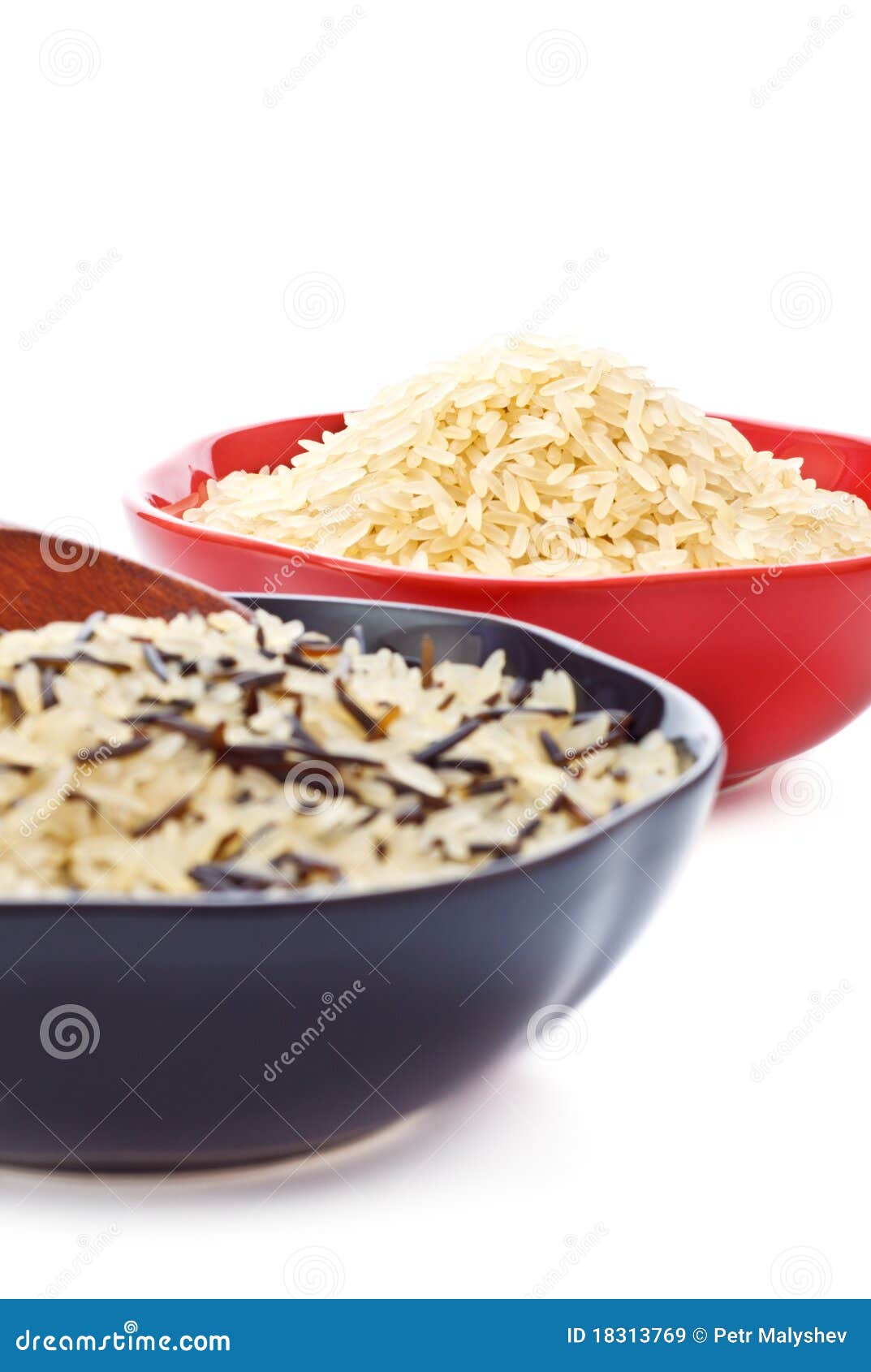 Bowls of Raw Rice stock image. Image of eating, isolate - 18313769