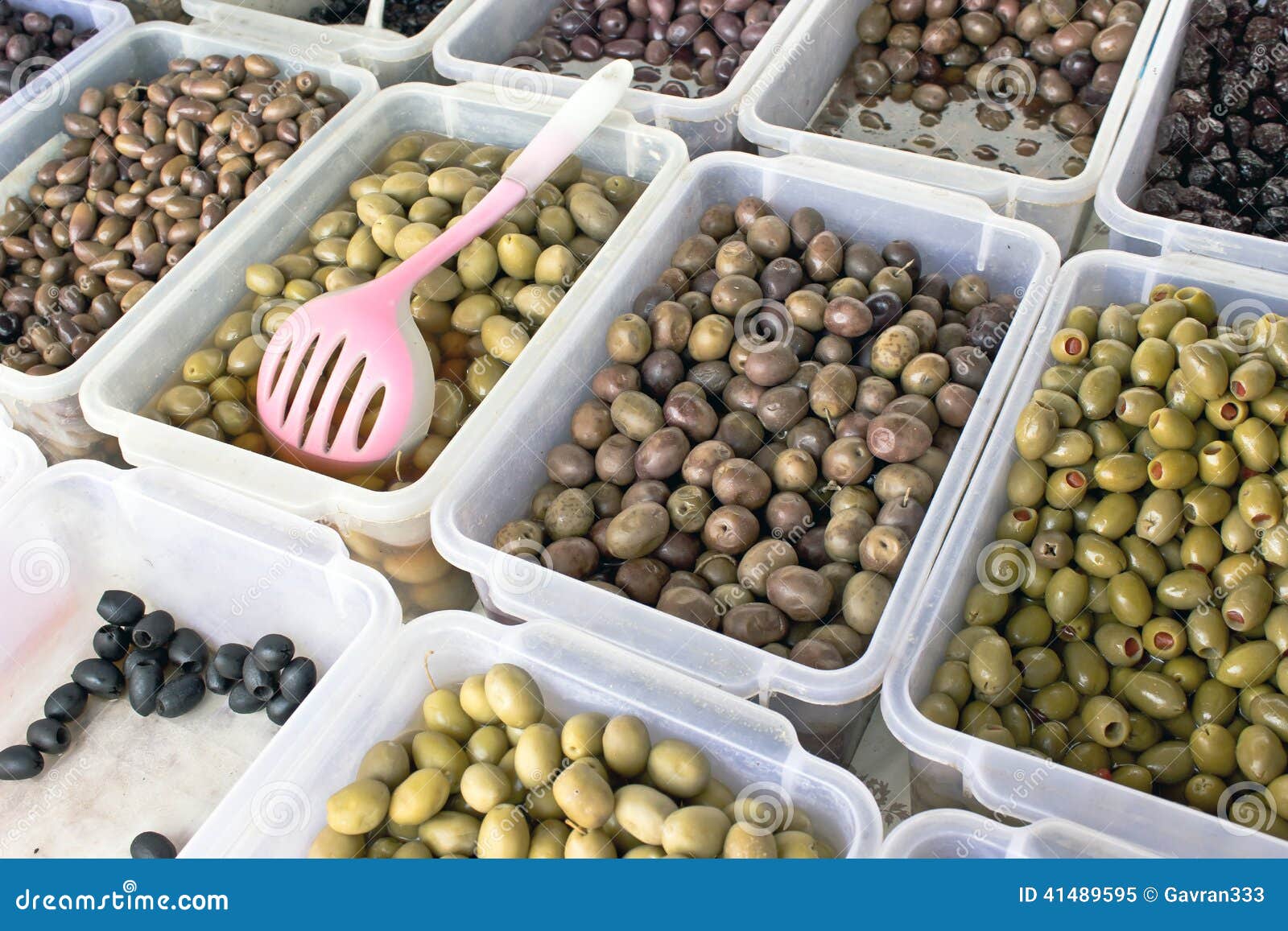 Bowls of Various Olives for Sale Stock Image - Image of basin, market ...