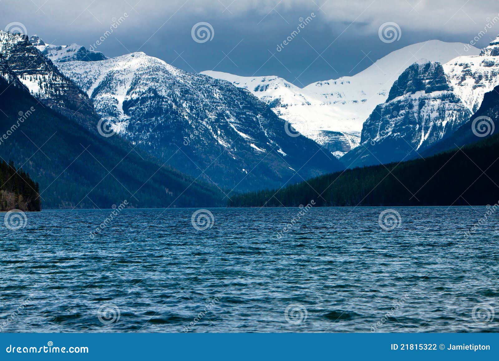 Bowman Lake, Glacier National Park Stock Photo - Image of peak, nature ...