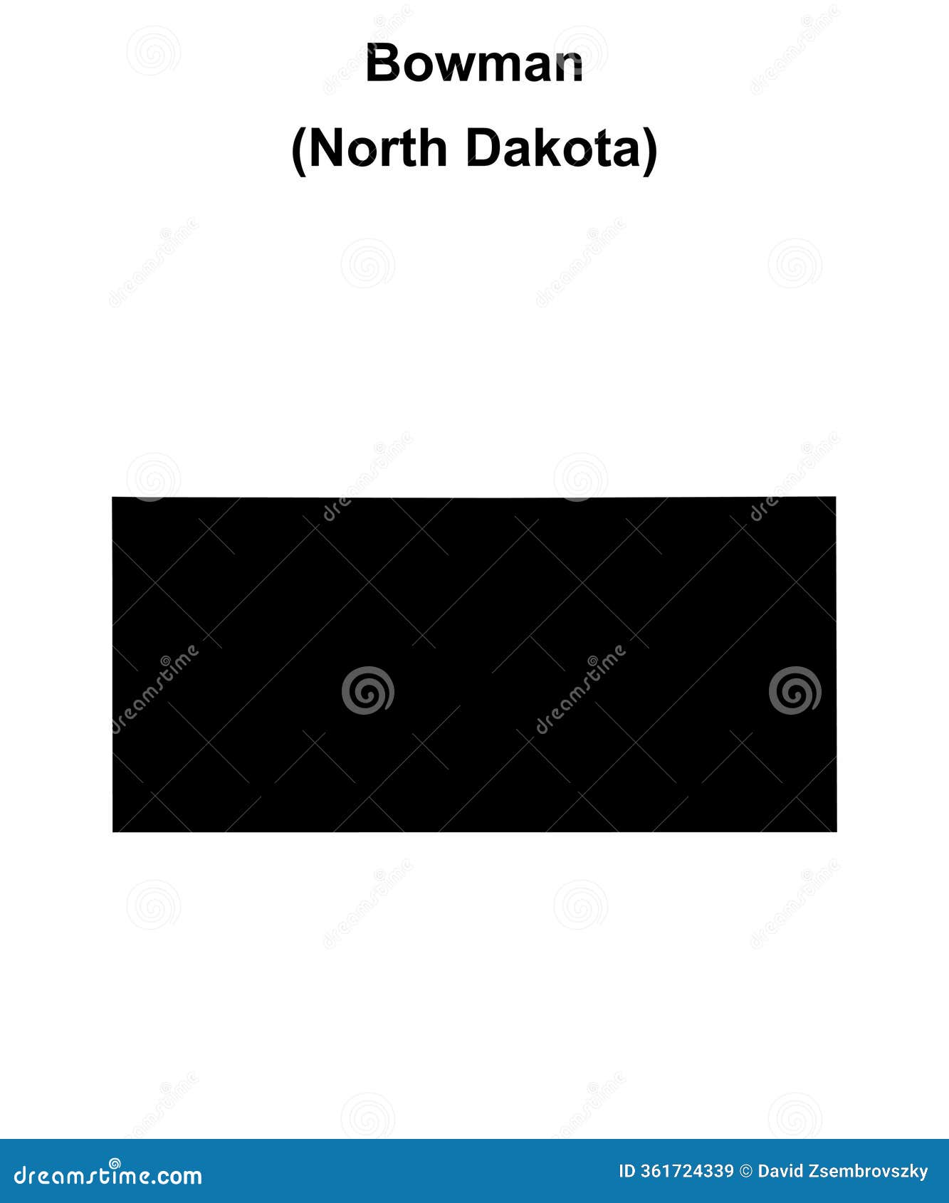 Map Of Bowman County In North Dakota State On White Background. Single ...