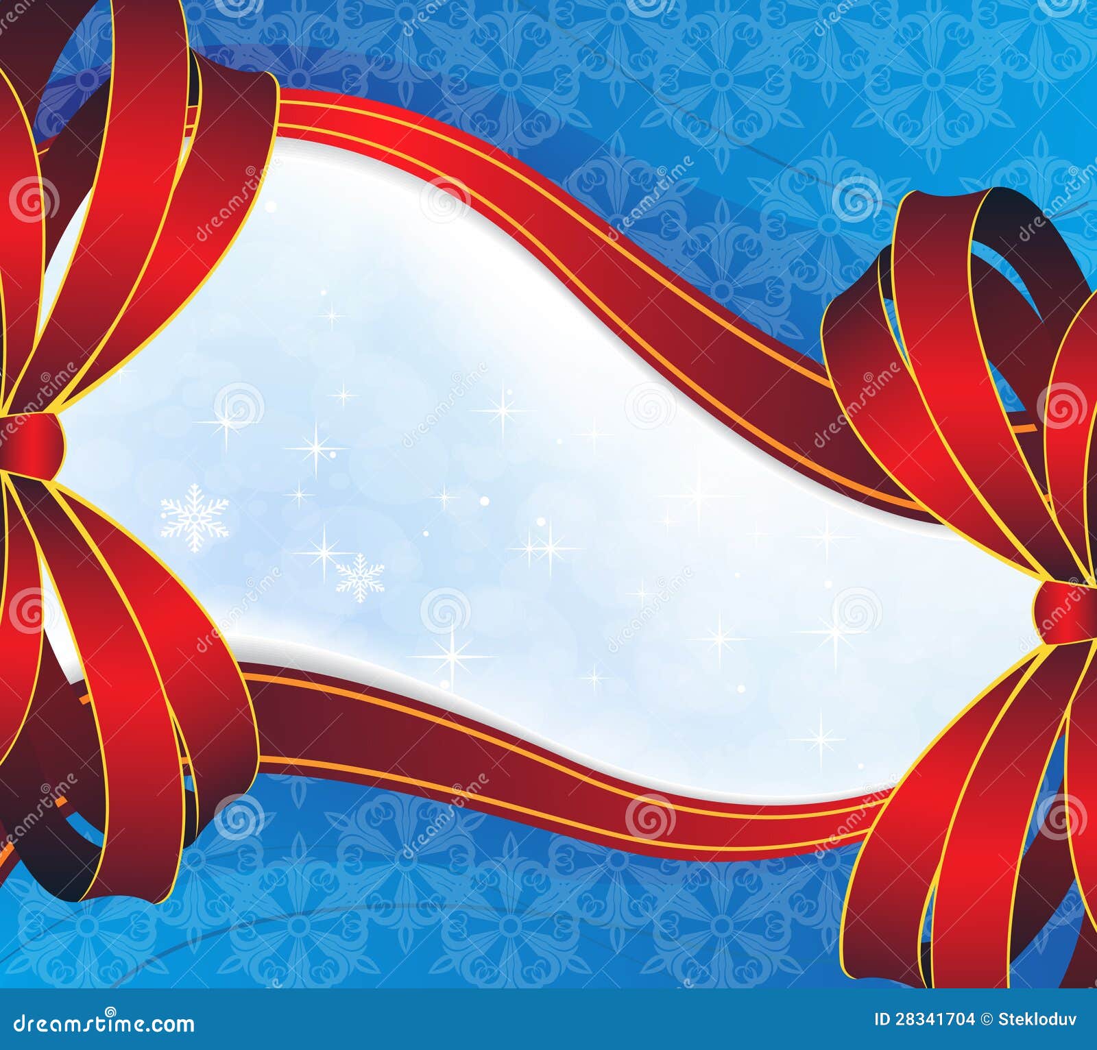 Bows on a blue background stock vector. Illustration of ornament - 28341704