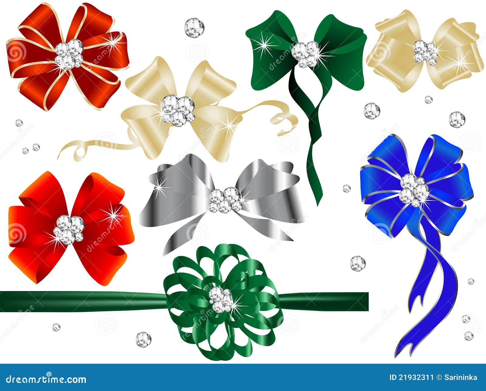 Bows and ribbons stock vector. Illustration of diamond - 21932311