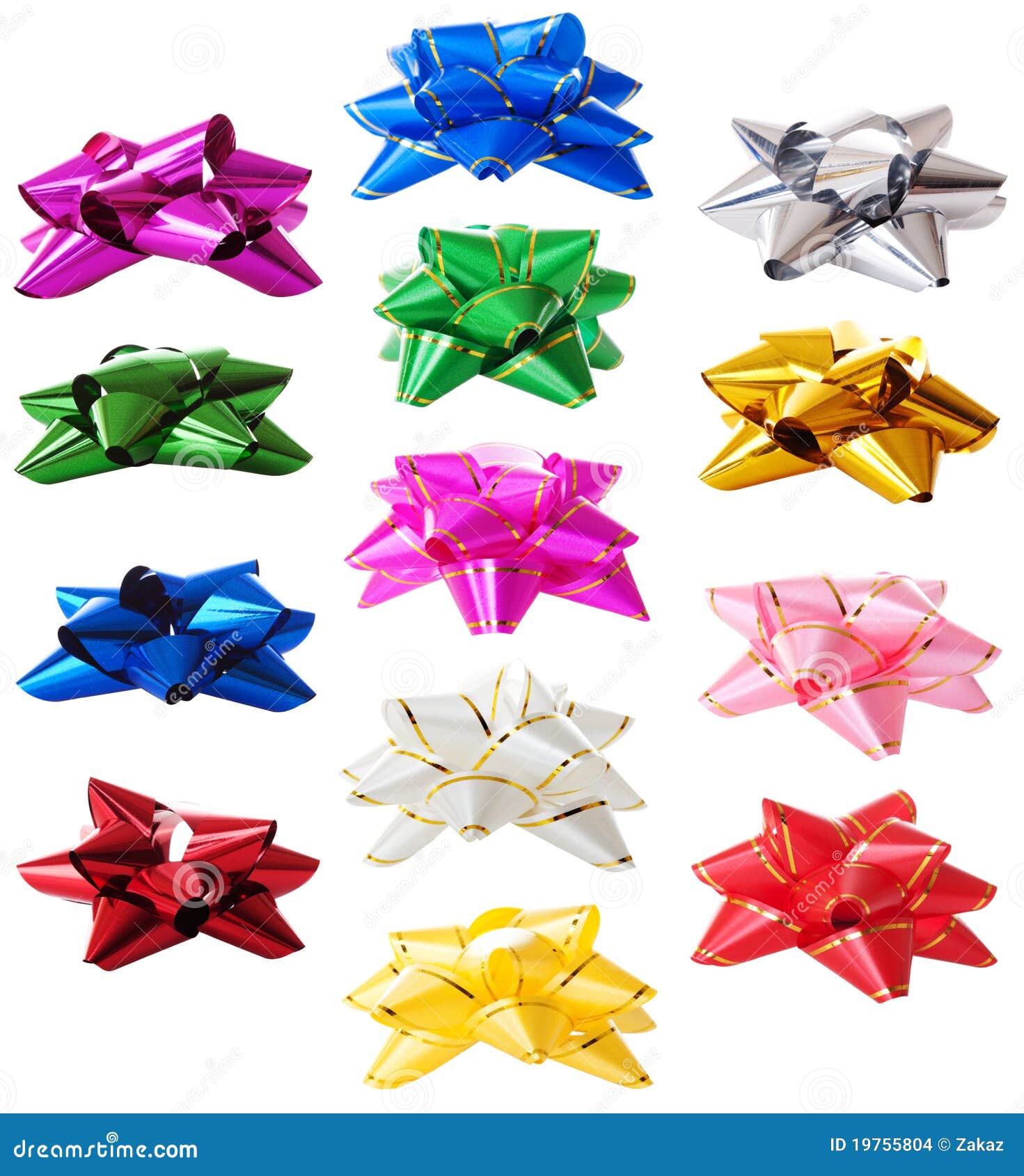 Bows set | Isolated stock photo. Image of birthday, object - 19755804