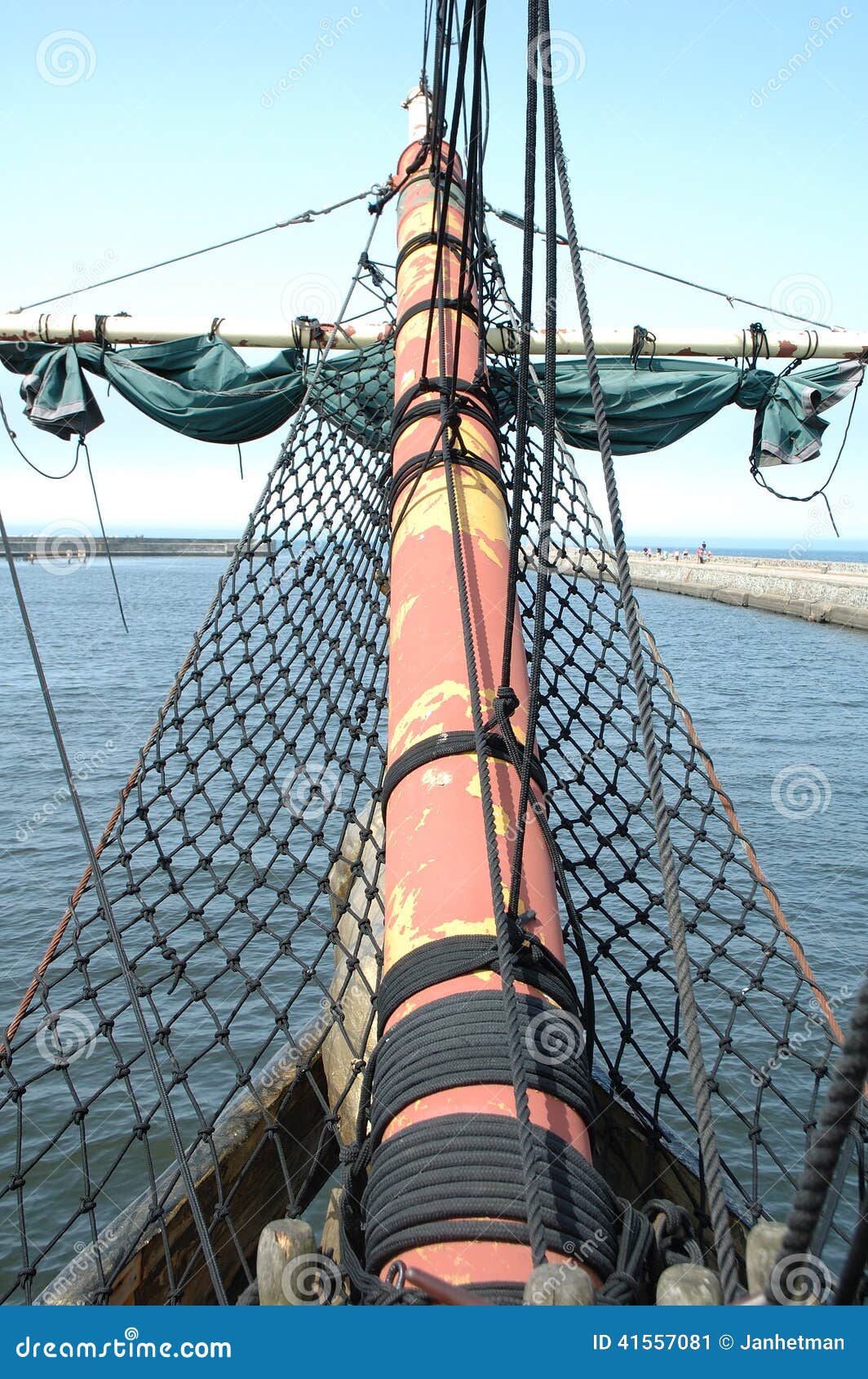 Bowsprit on sailing vessel stock image. Image of travel - 41557081