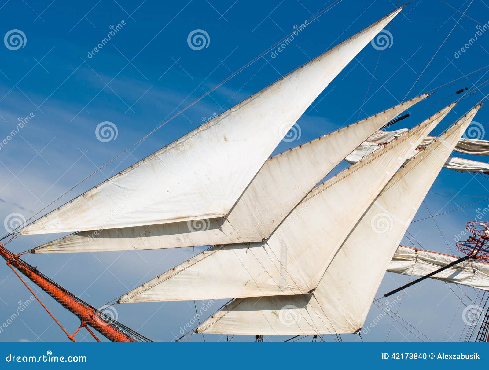 Bowsprit with staysails stock photo. Image of nautical - 42173840