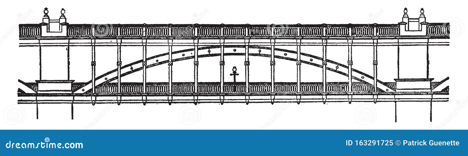 Bowstring Arch, Vintage Illustration Stock Vector - Illustration of engraved, arch: 163291725