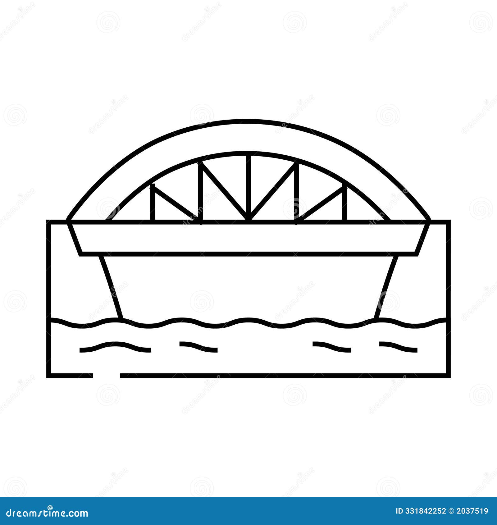 Bowstring Bridge Line Icon Vector Illustration Stock Illustration ...