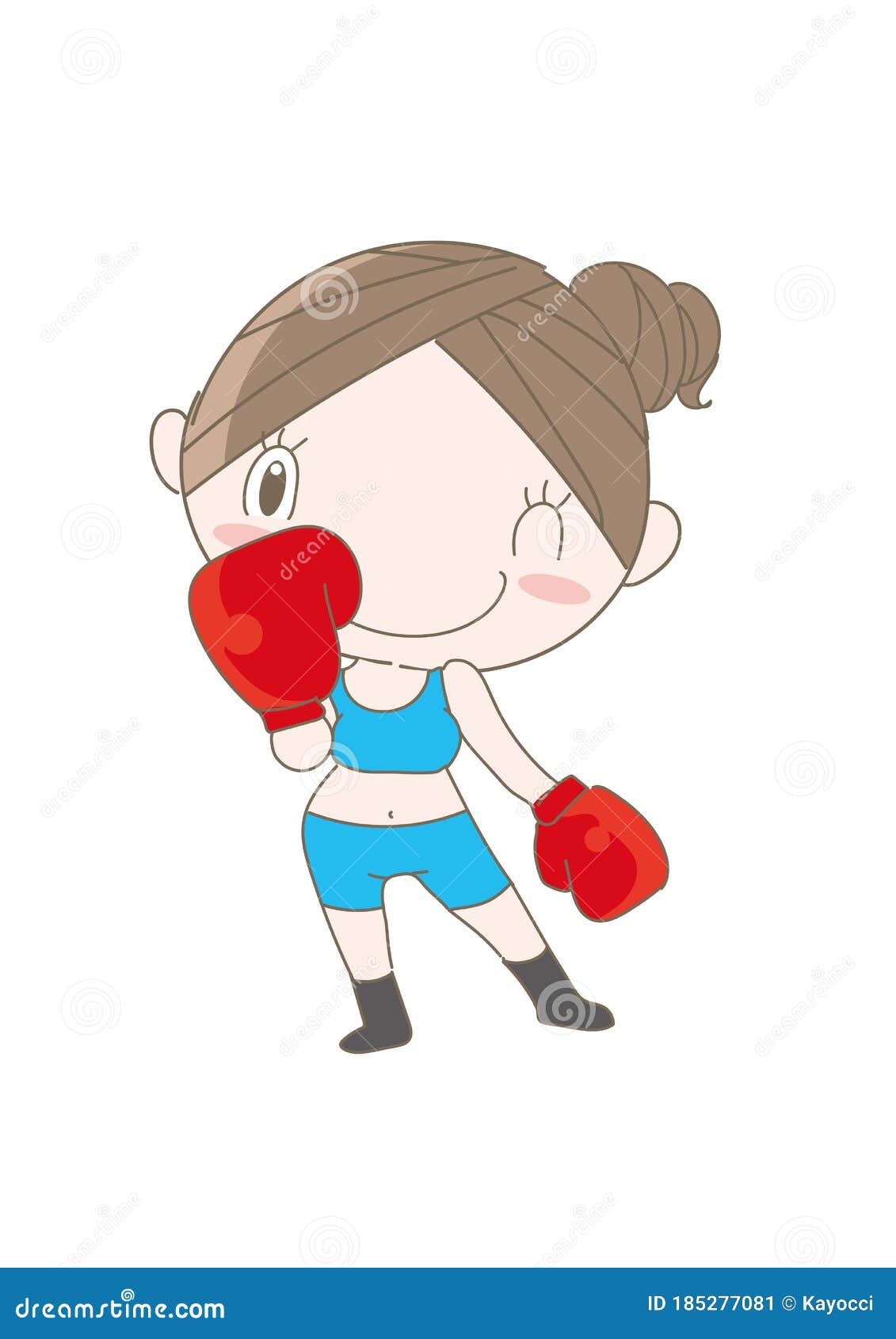 Boxercise Pose - Woman Enjoying Fitness Stock Vector - Illustration of ...