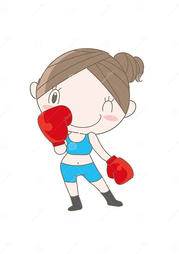 Boxercise Pose - Woman Enjoying Fitness Stock Vector - Illustration of ...