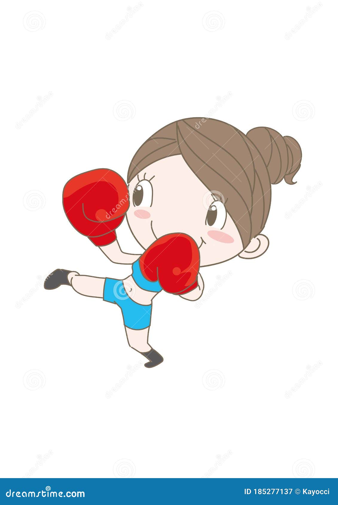 Boxercise Pose - Woman Enjoying Fitness Stock Vector - Illustration of ...