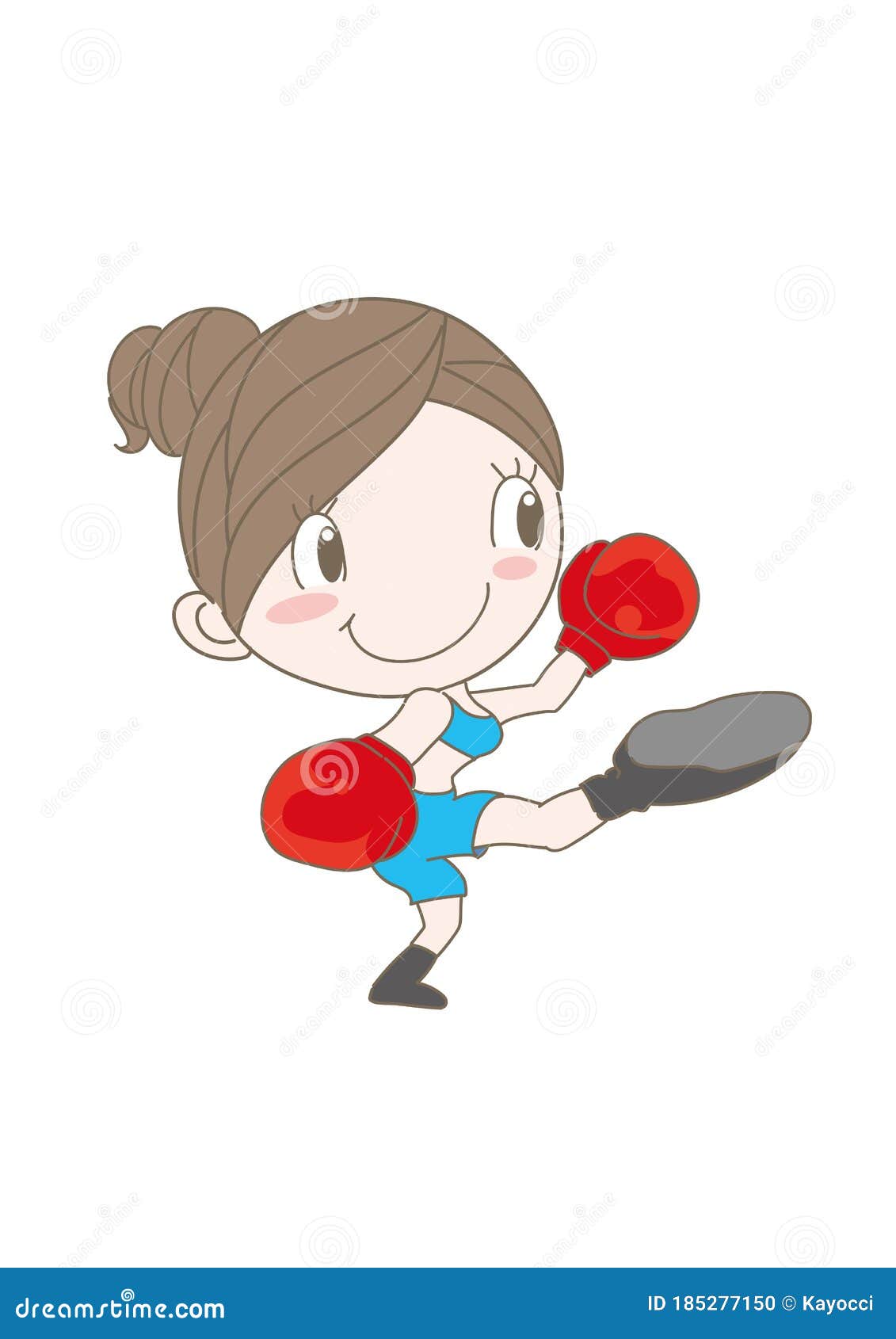 Boxercise Pose - Woman Enjoying Fitness Stock Vector - Illustration of ...