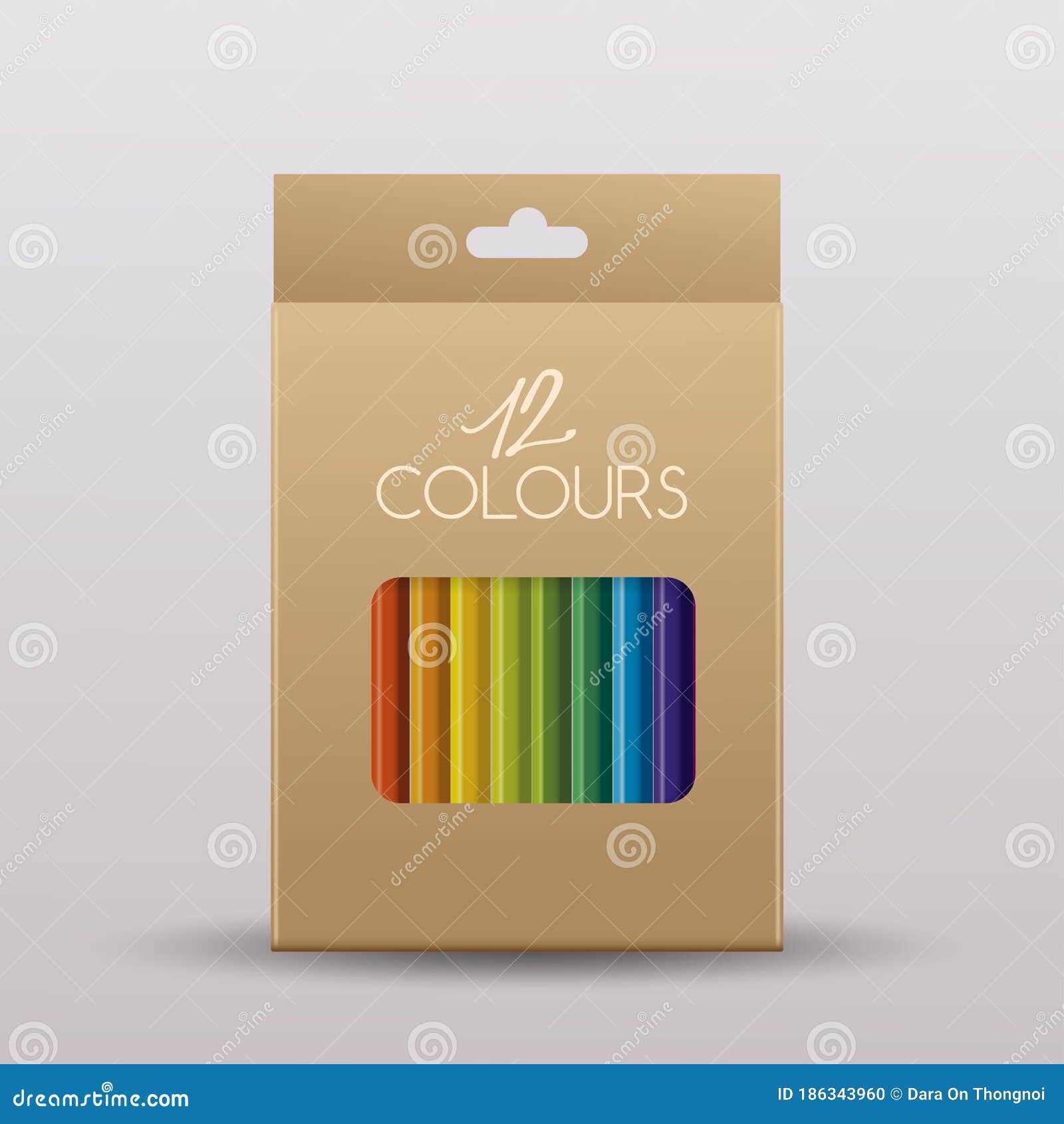 Colored Pencil Packaging : Paper Box : Vector Illustration Stock Vector ...