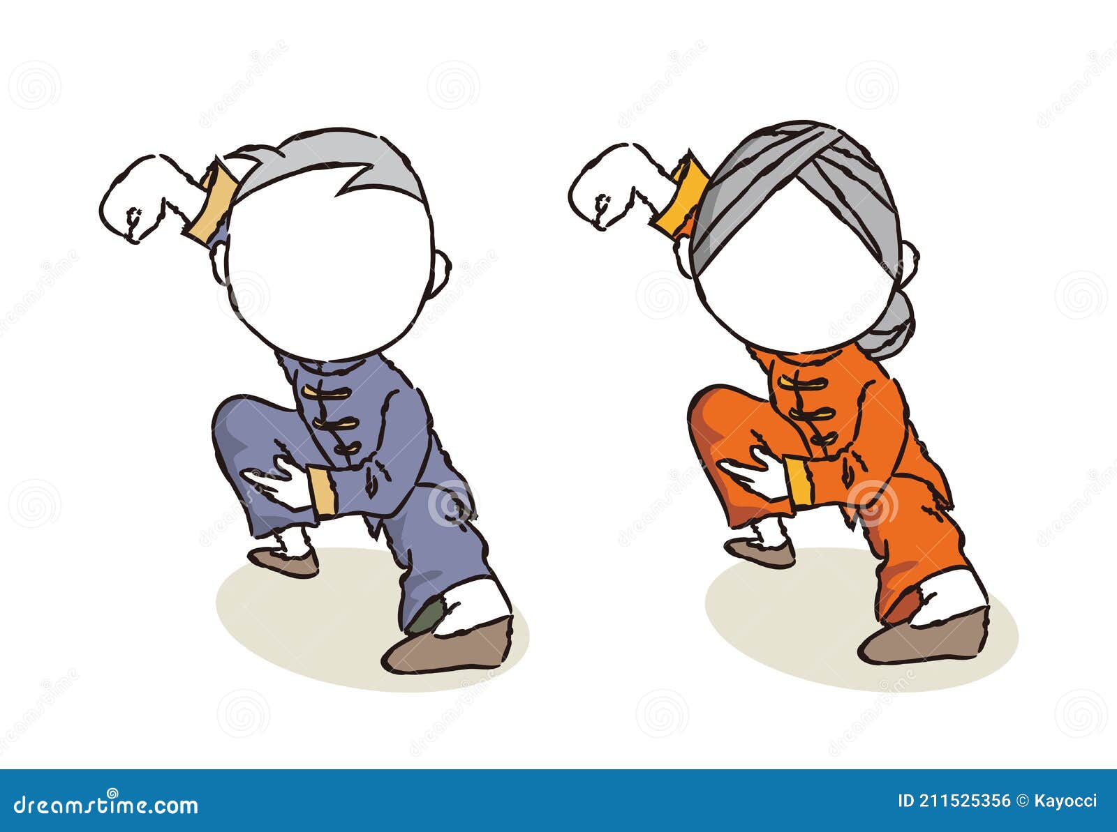 Karate Man Does Kick Exercise. Martial Arts. Hand Drawn. Stickman ...