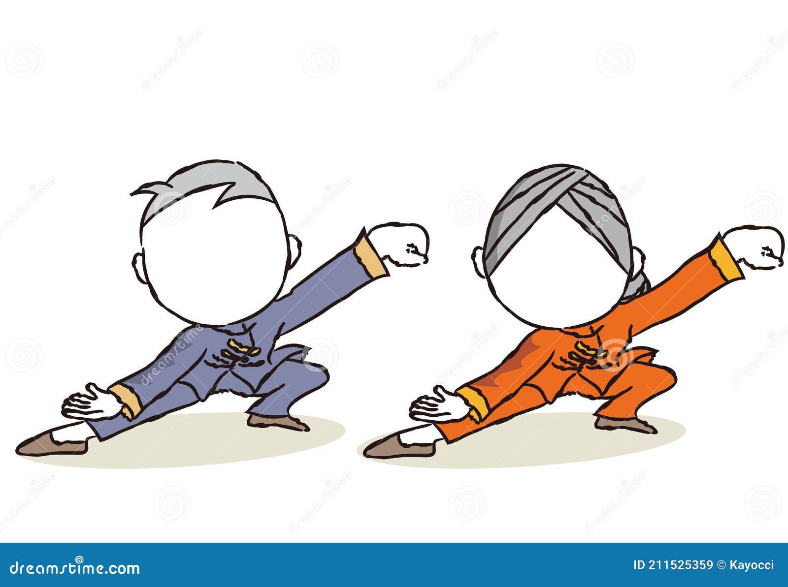 Karate Man Does Kick Exercise. Martial Arts. Hand Drawn. Stickman ...