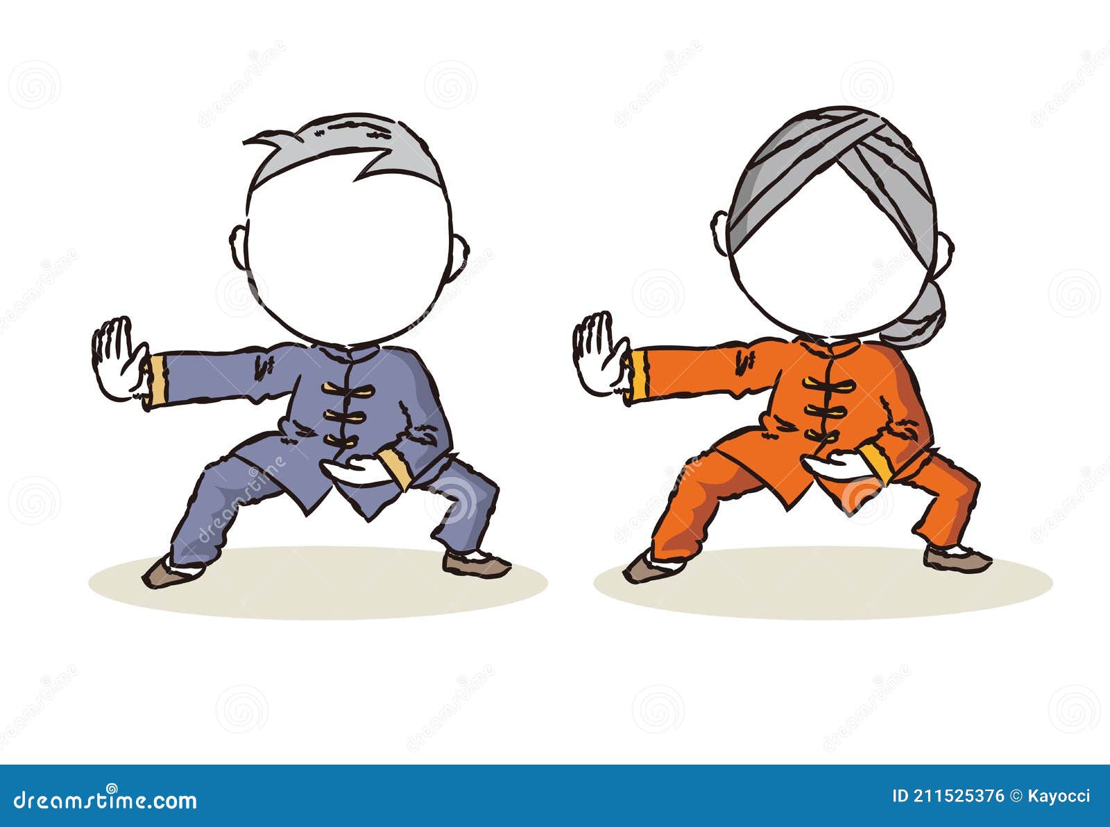 Karate Man Does Kick Exercise. Martial Arts. Hand Drawn. Stickman ...