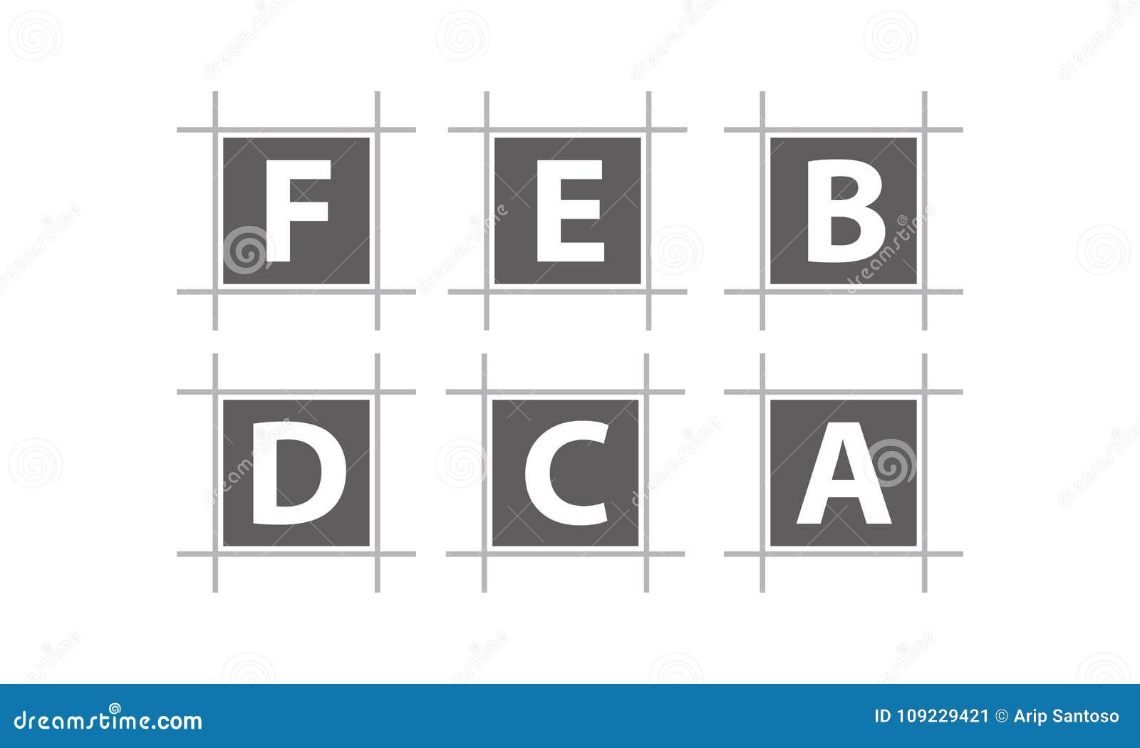 Box Abbreviation Template Set Stock Vector - Illustration of alphabet ...