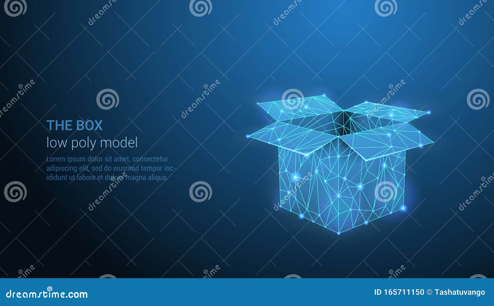 The BOX - Abstract Low Poly Open Box in Trendy Style Design. Stock ...