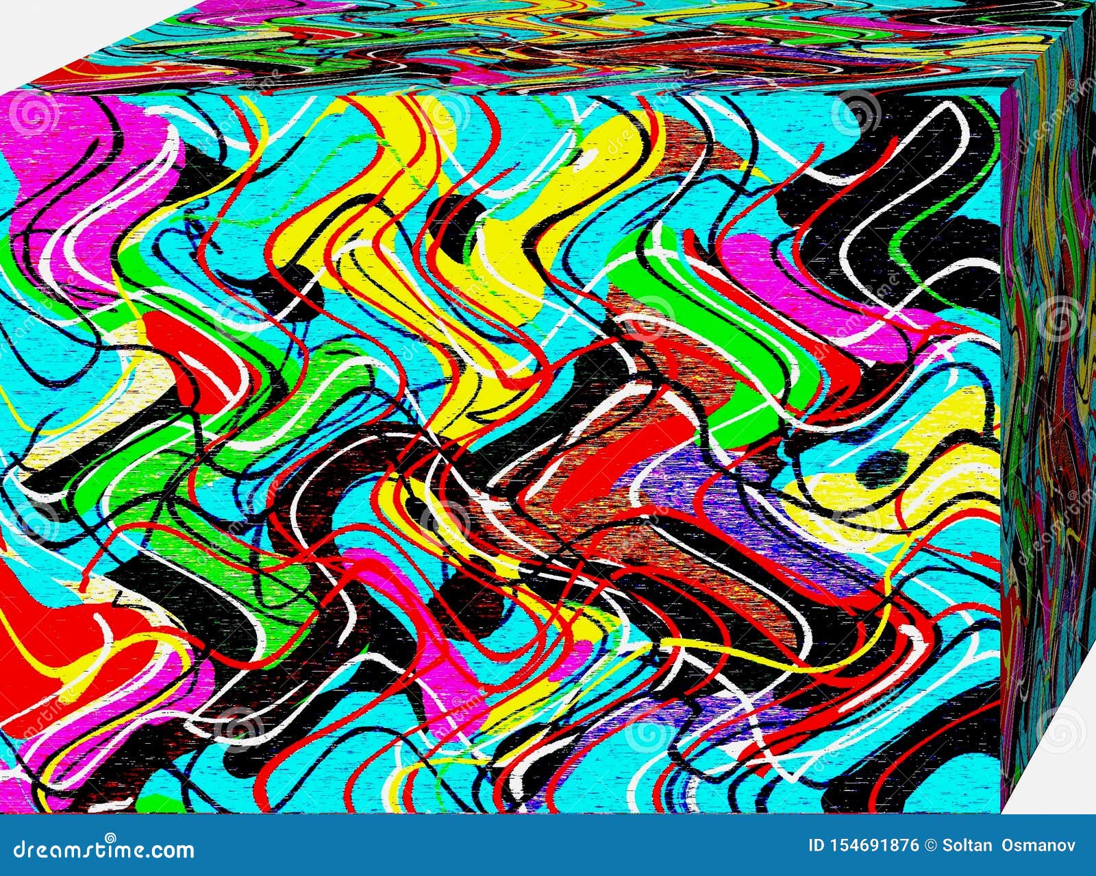 A Box of Abstraction Colors. Cubism. Stock Illustration - Illustration ...
