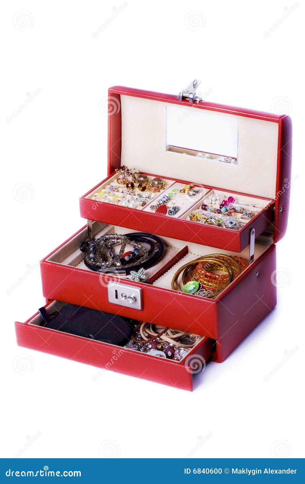 Box with Accessories and Jewelry Stock Photo - Image of chain ...