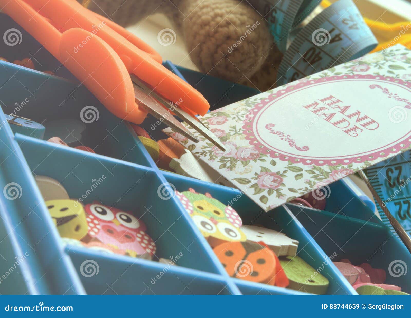 Box with Accessories for Needlework Stock Image - Image of white ...