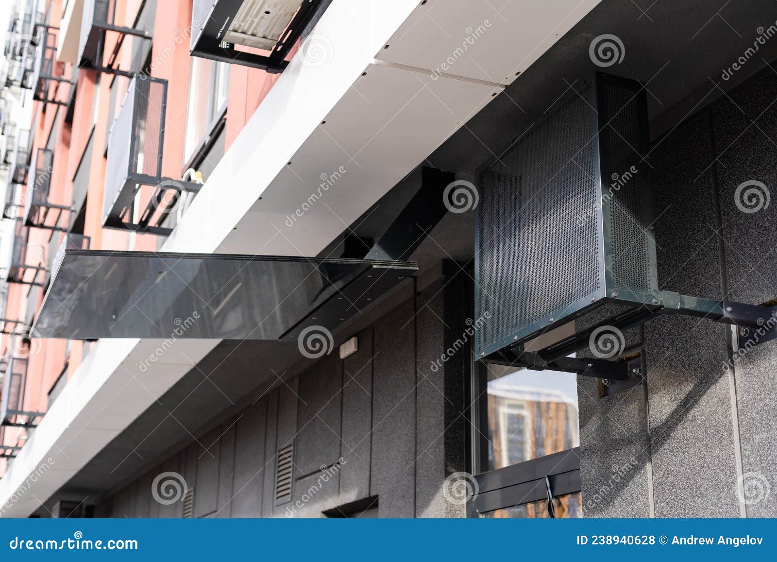 Box for Air Conditioner on the Facade of the Building Stock Photo ...