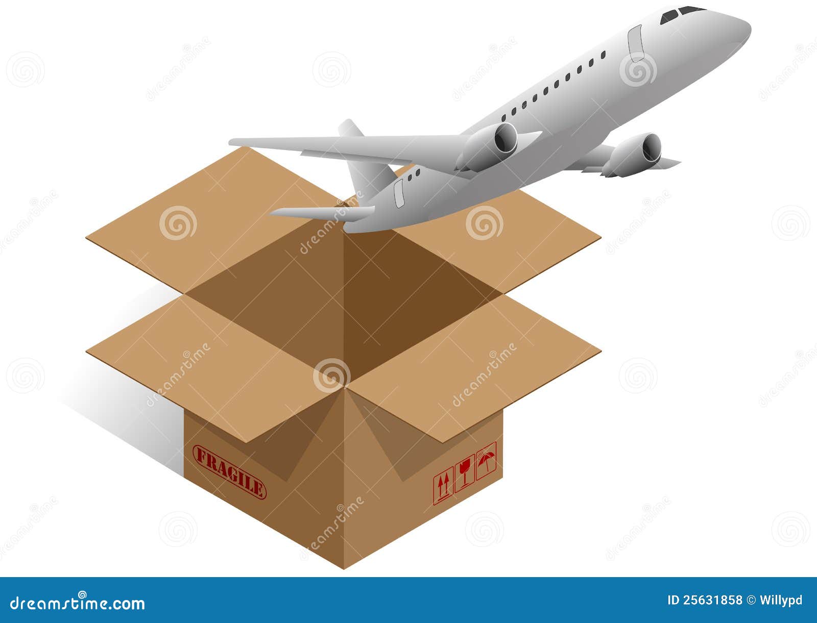 Box airplane stock vector. Illustration of storage, blank - 25631858