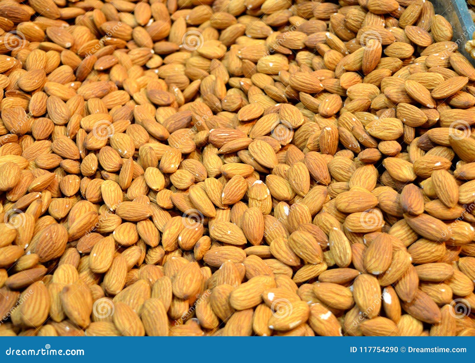 A box of almonds stock photo. Image of white, natural - 117754290