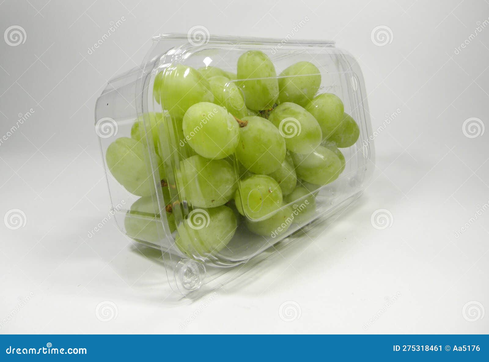 A Box of American Seedless Green Grapes Packed in a Transparent Plastic ...