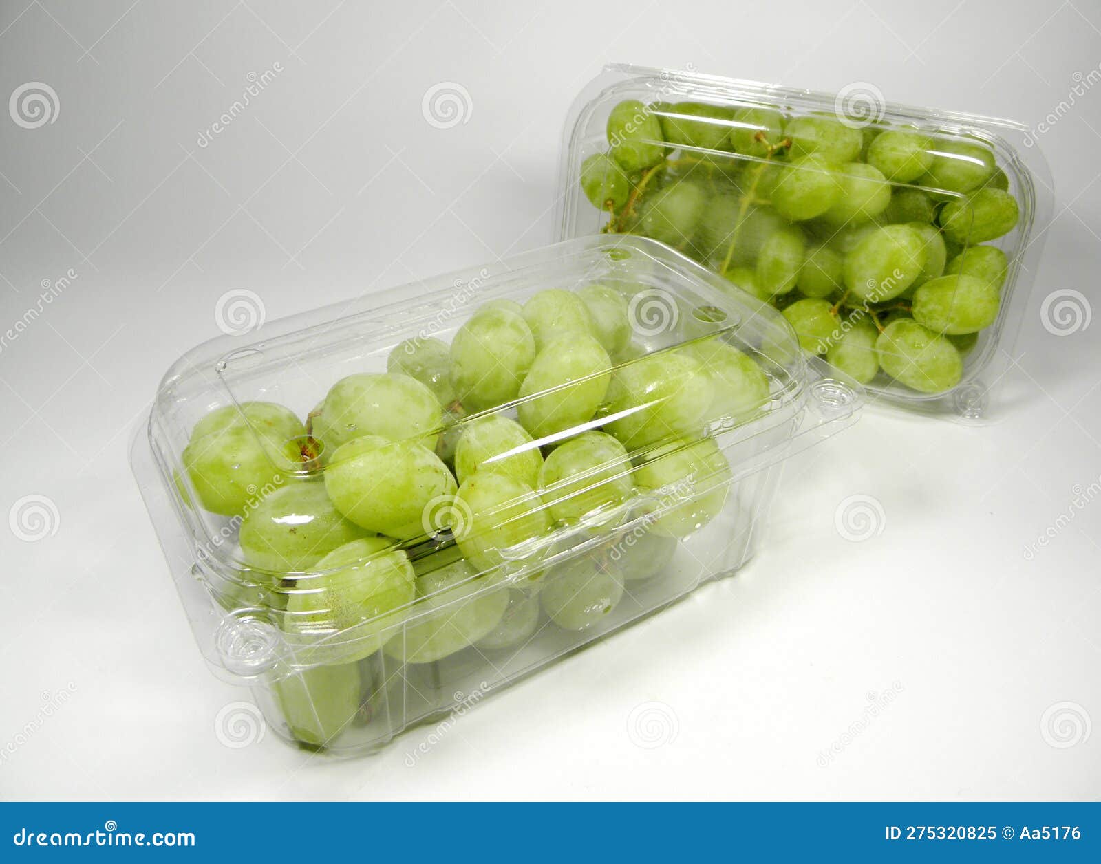 A Box of American Seedless Green Grapes Packed in a Transparent Plastic ...