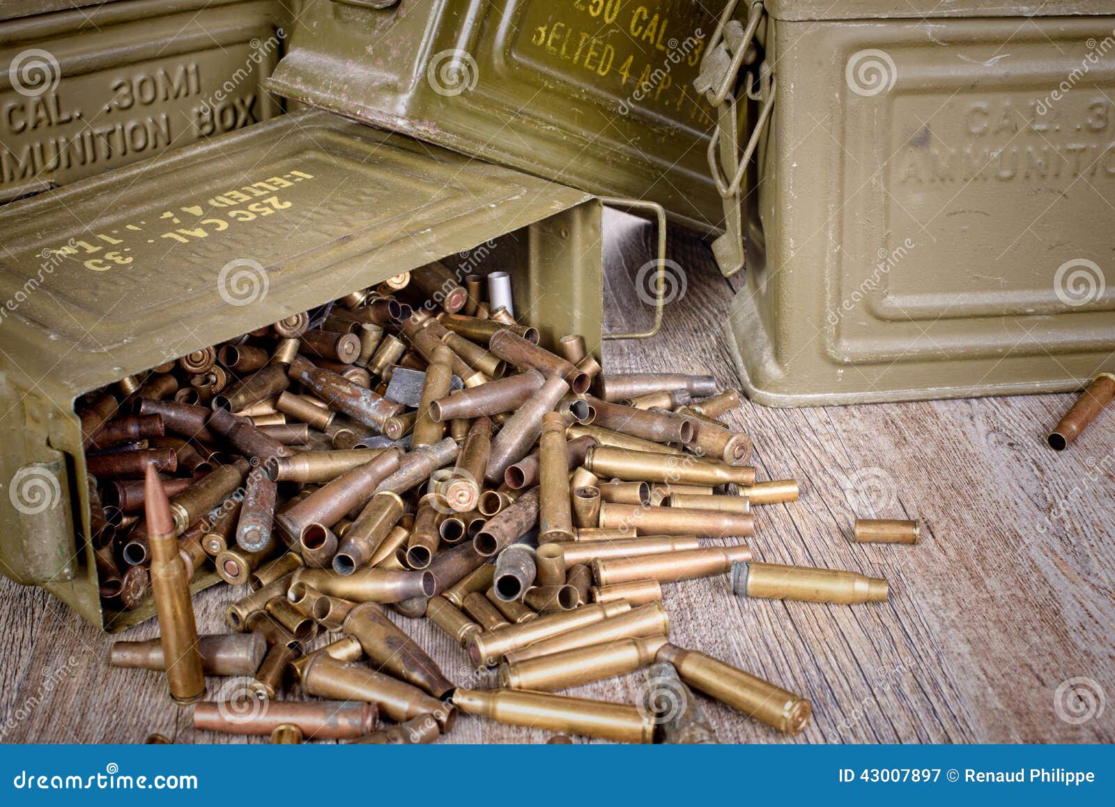 Box of Ammunition with Empty Cartridges Stock Image - Image of military ...