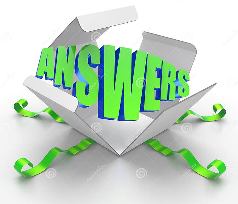 Box of Answers stock illustration. Illustration of render - 17155672