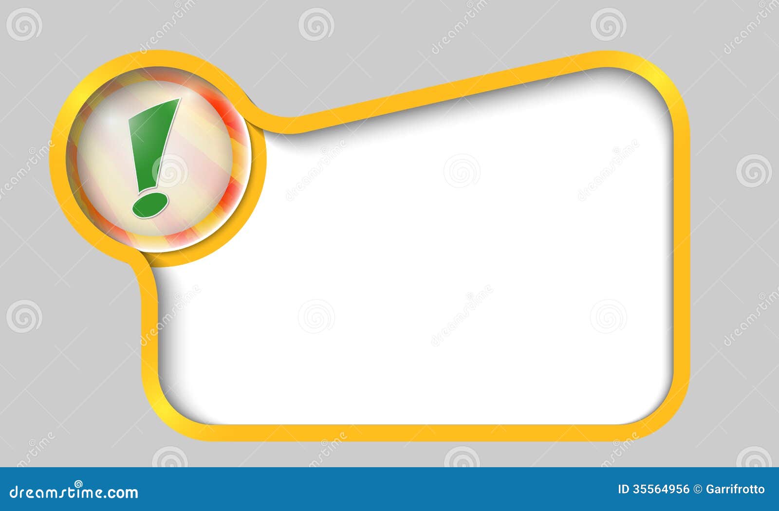 Box for Any Text with Green Exclamation Mark Stock Vector ...