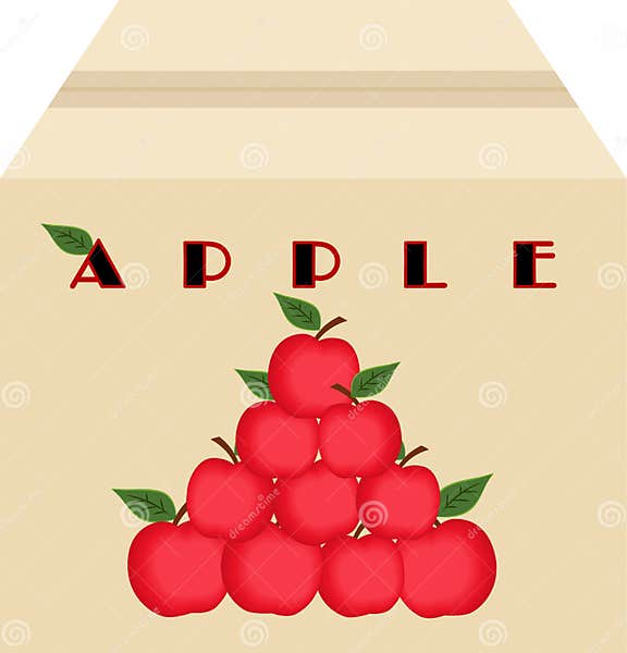 Box of apples stock vector. Illustration of nature, carton - 97551629
