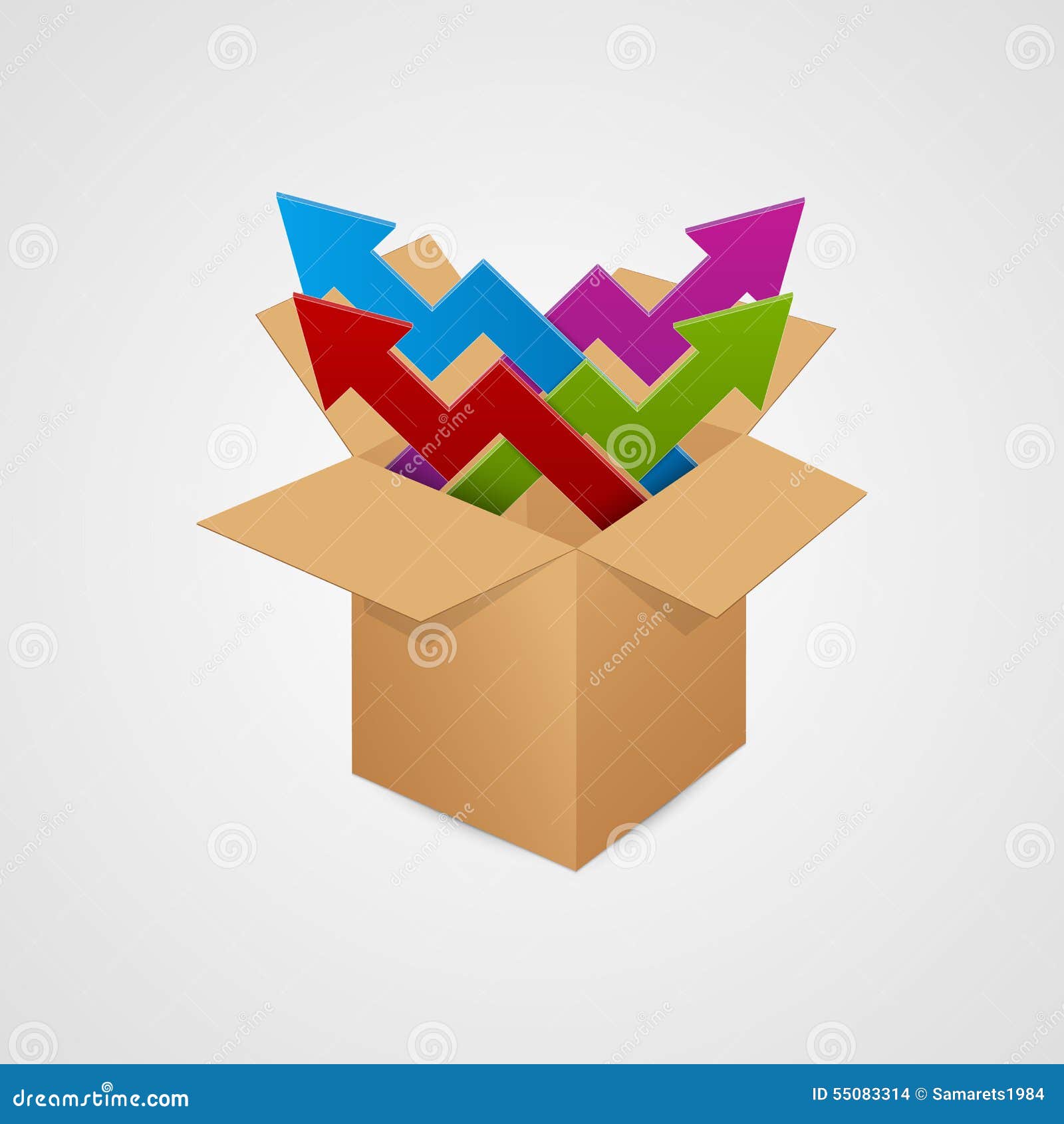 Box with Arrow. Business Concept Stock Vector - Illustration of freight ...