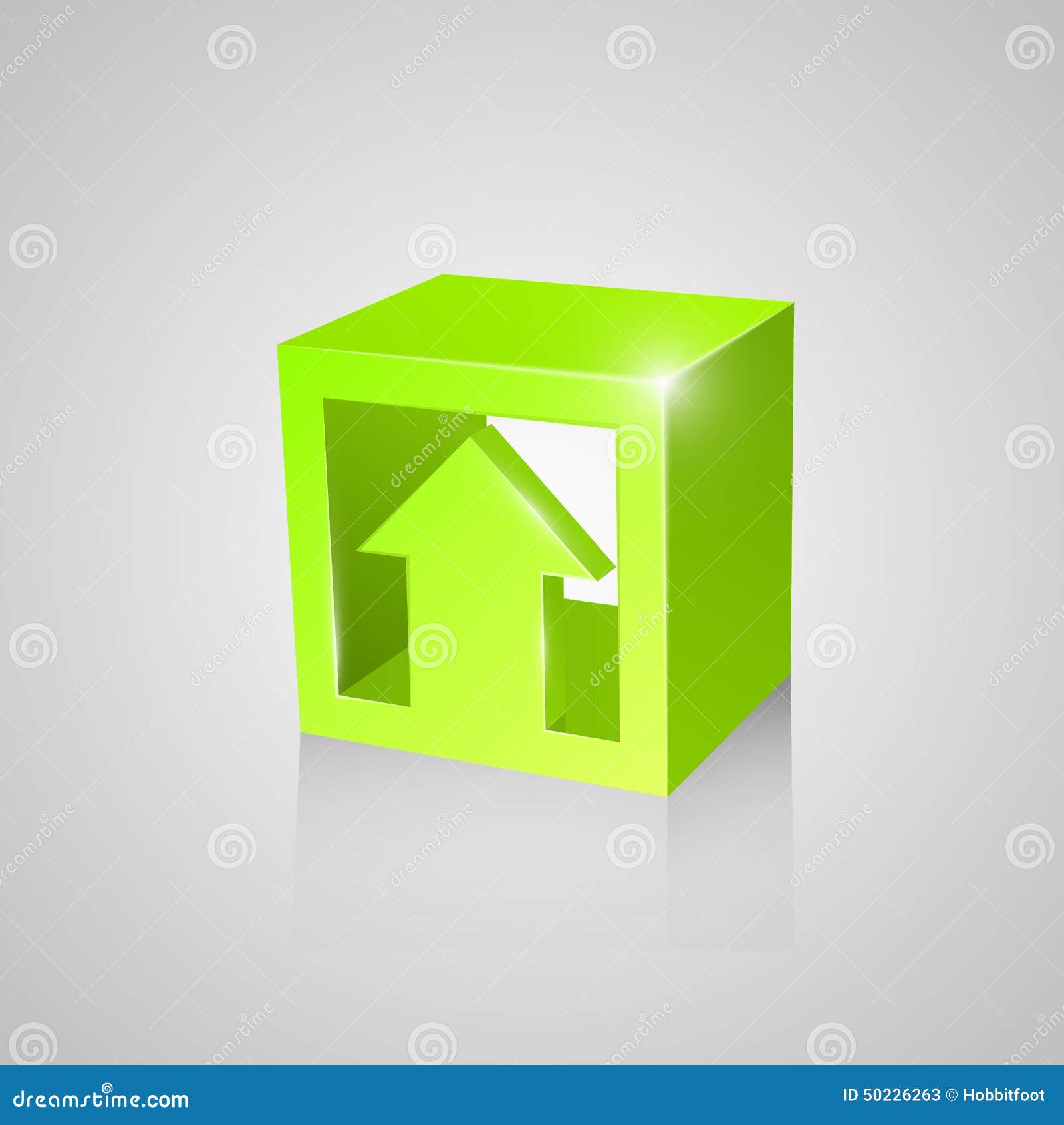 Box with arrow, green stock vector. Illustration of design - 50226263