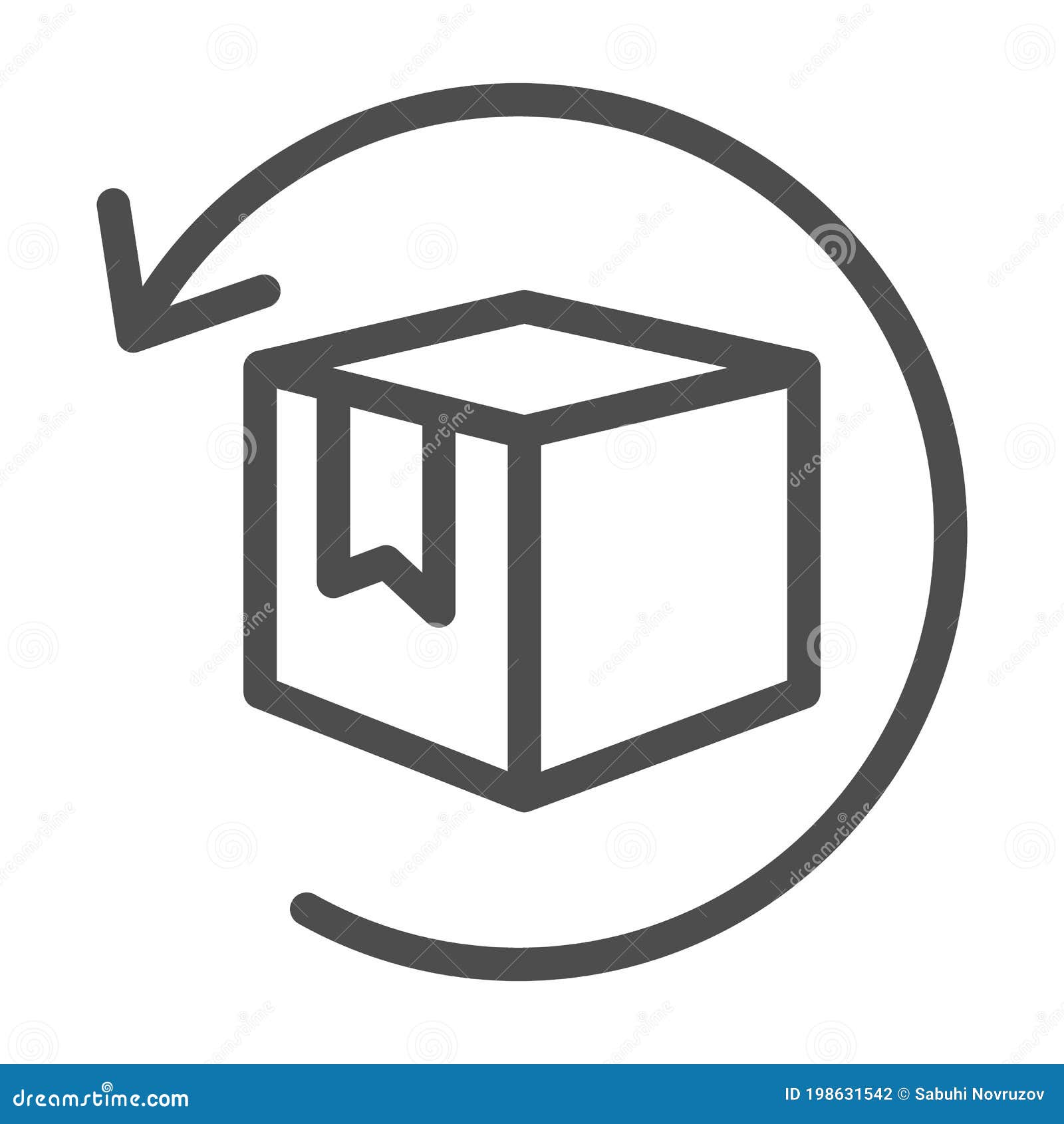 Box With Arrow Line Icon, Logistics Concept, Commodity Turnover Sign On ...
