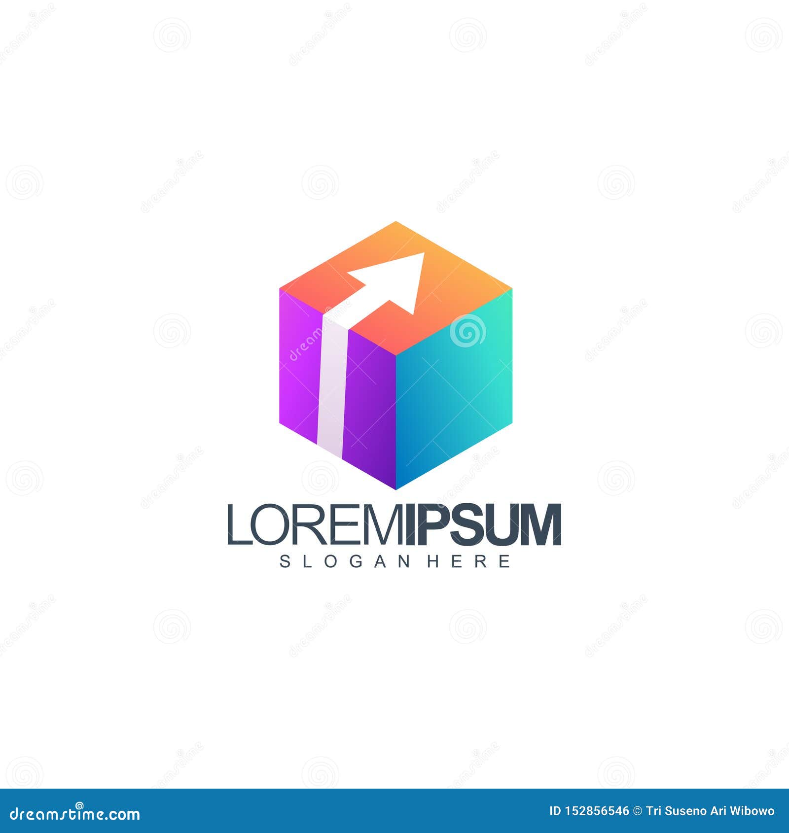 Box Arrow Logo Design Vector Illustration Stock Illustration ...