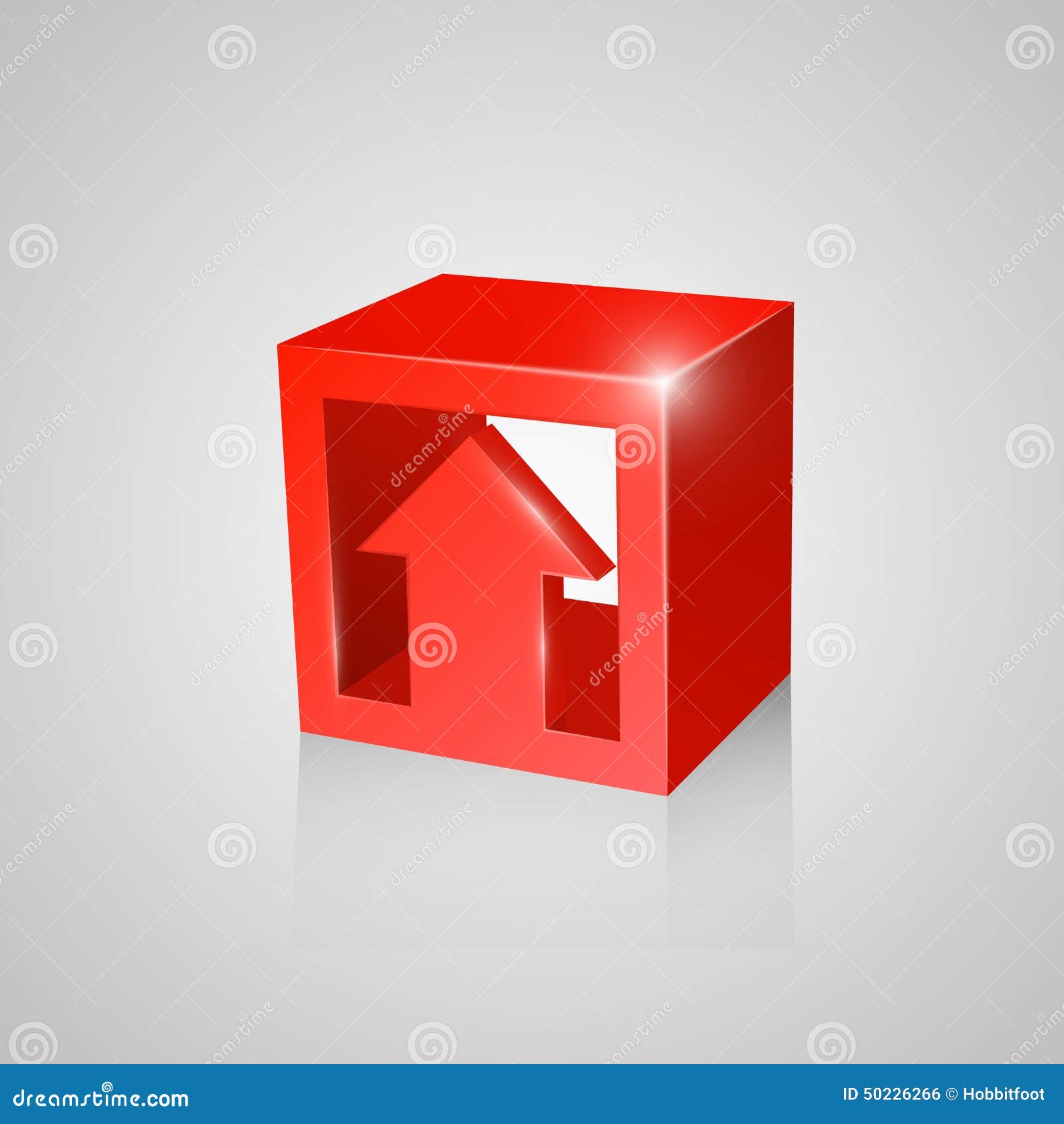 Box with arrow, red stock vector. Illustration of graphic - 50226266