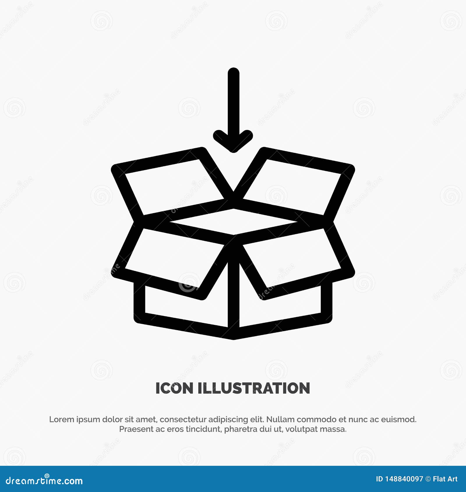 Box, Arrow, Shipping, Education Vector Line Icon Stock Vector ...