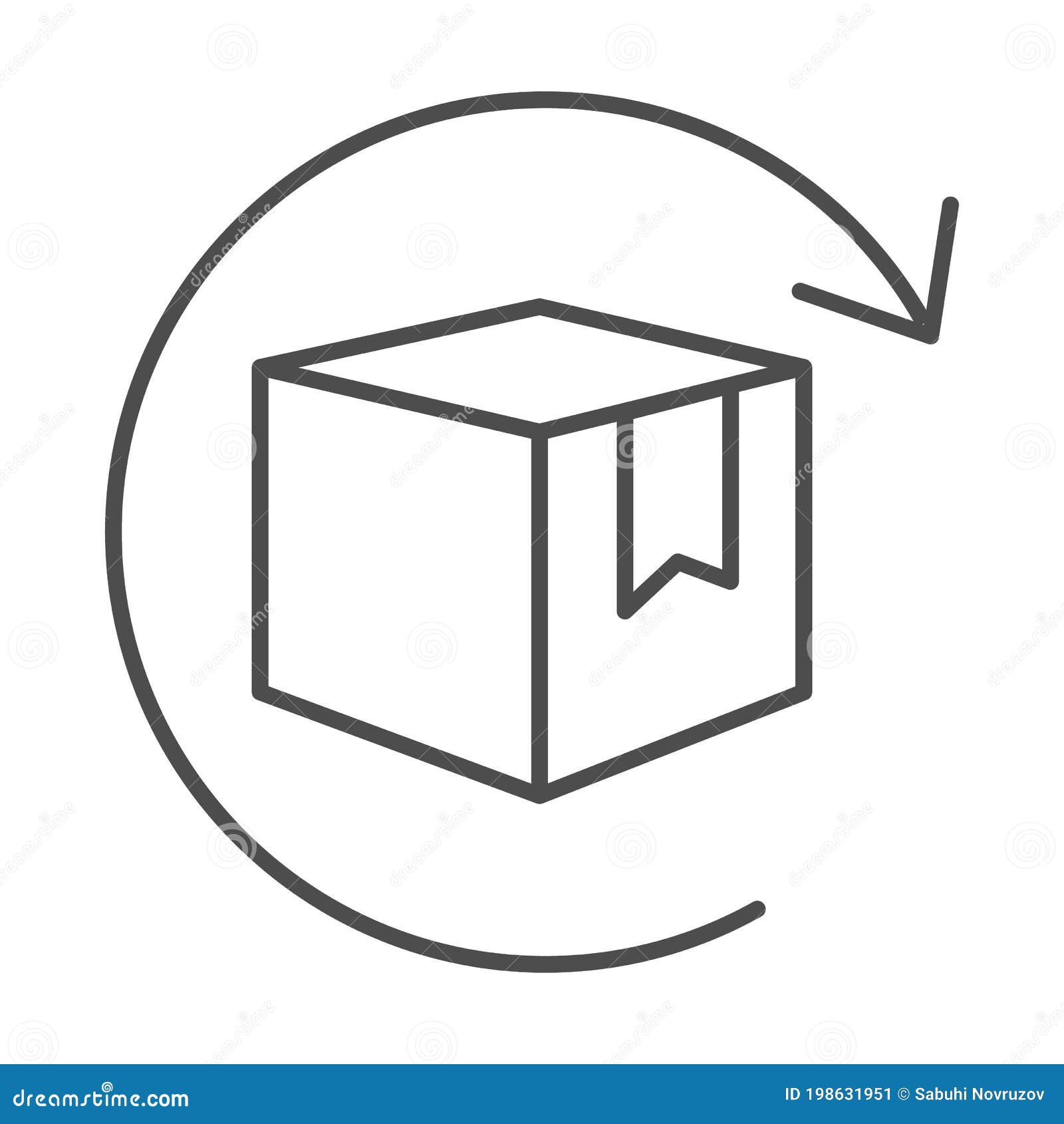 Box With Arrow Thin Line Icon, Logistics Concept, Commodity Turnover ...