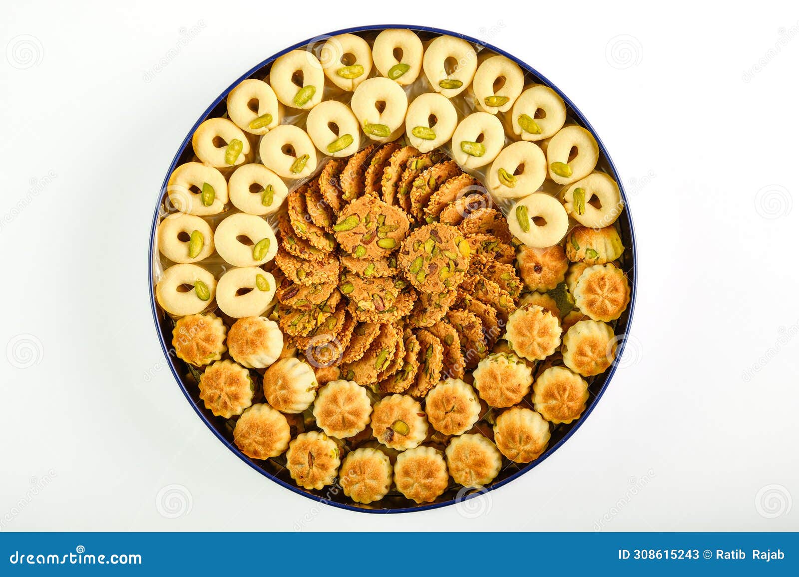 A Box of Assorted Arabic Sweets with Pistachios Stock Image - Image of ...