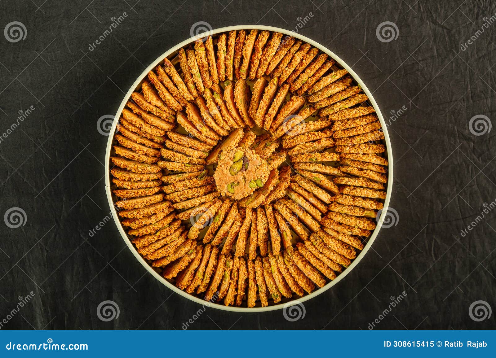A Box of Assorted Arabic Sweets with Pistachios Stock Image - Image of ...