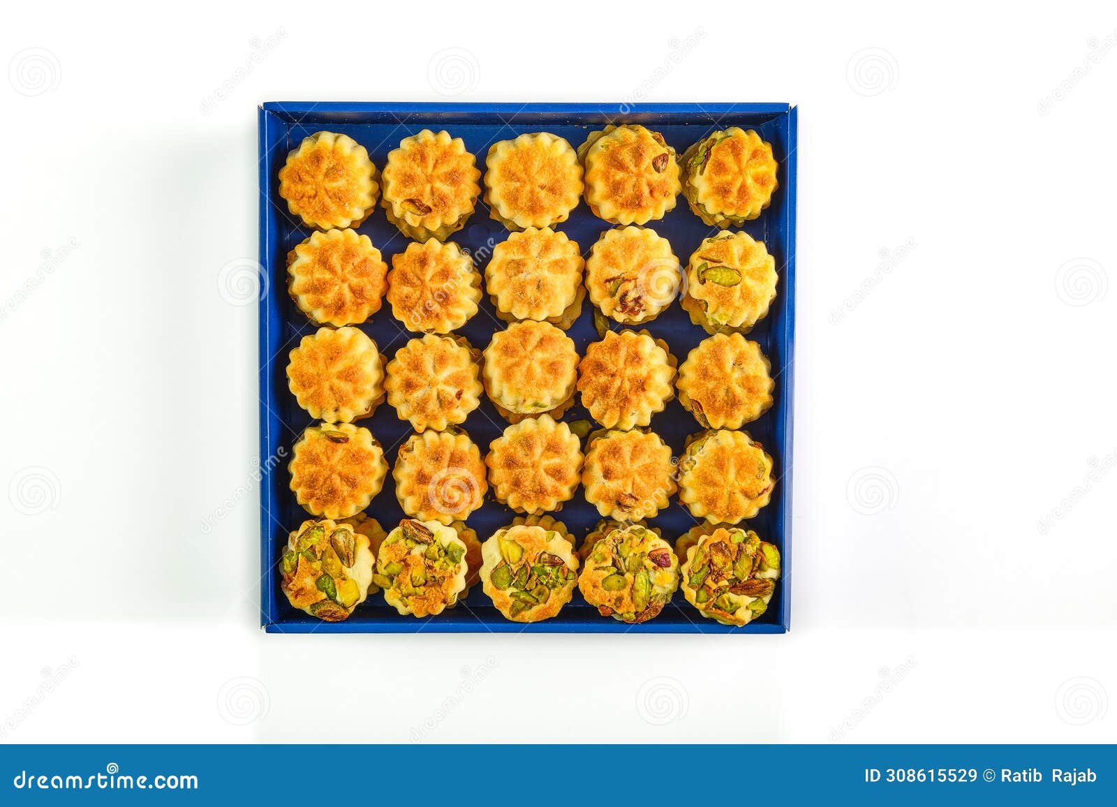 A Box of Assorted Arabic Sweets with Pistachios Stock Image - Image of ...