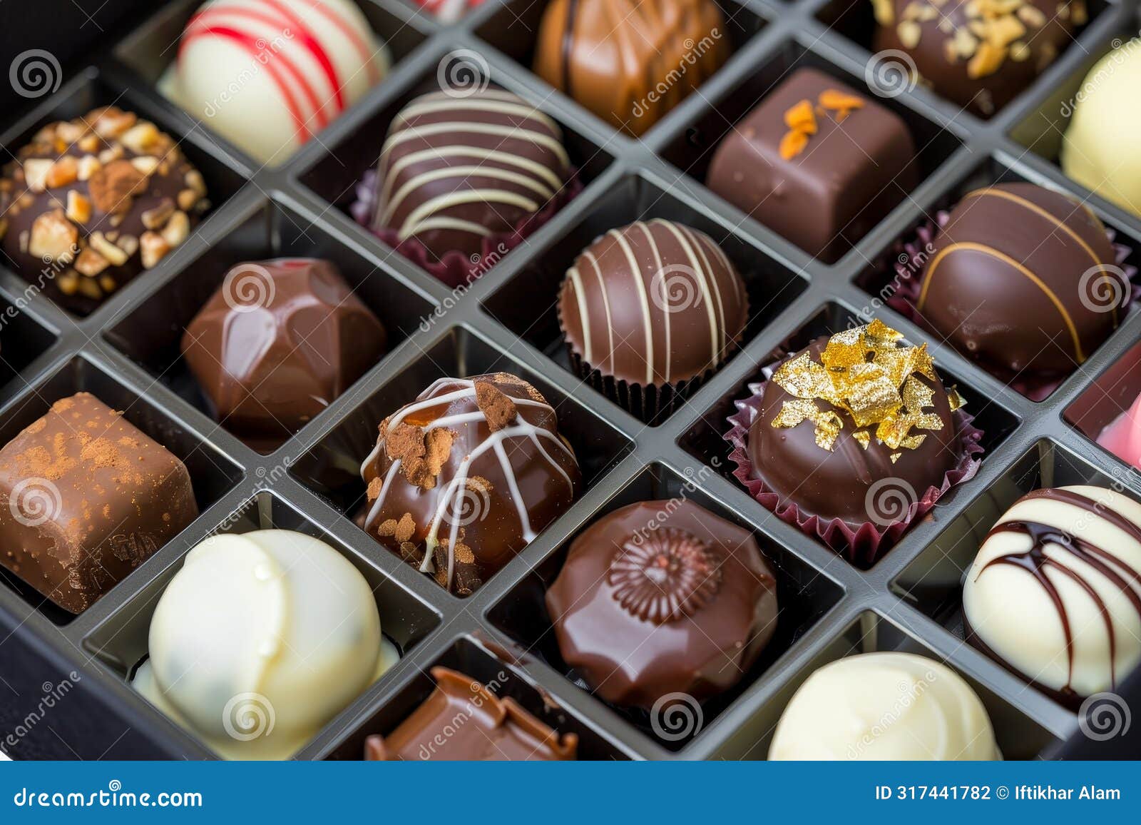 Artisan Chocolates With Various Toppings Royalty-Free Stock Photo ...