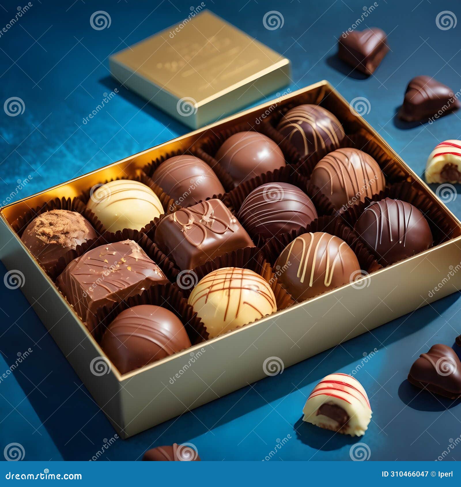 Assorted Chocolates, Luxury Chocolate Bonbons, Top View, Close-up. Food ...