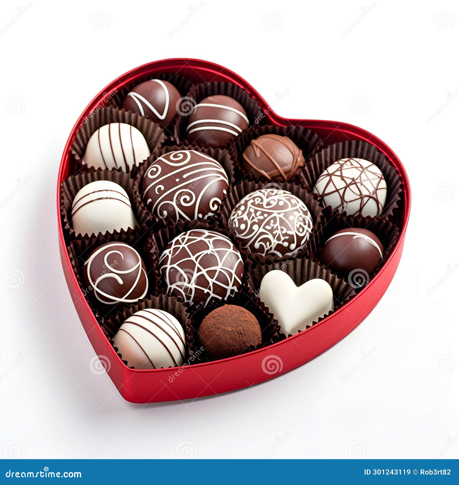 Box Of Assorted Chocolates On A Wooden Table, Closeup View Stock Image ...