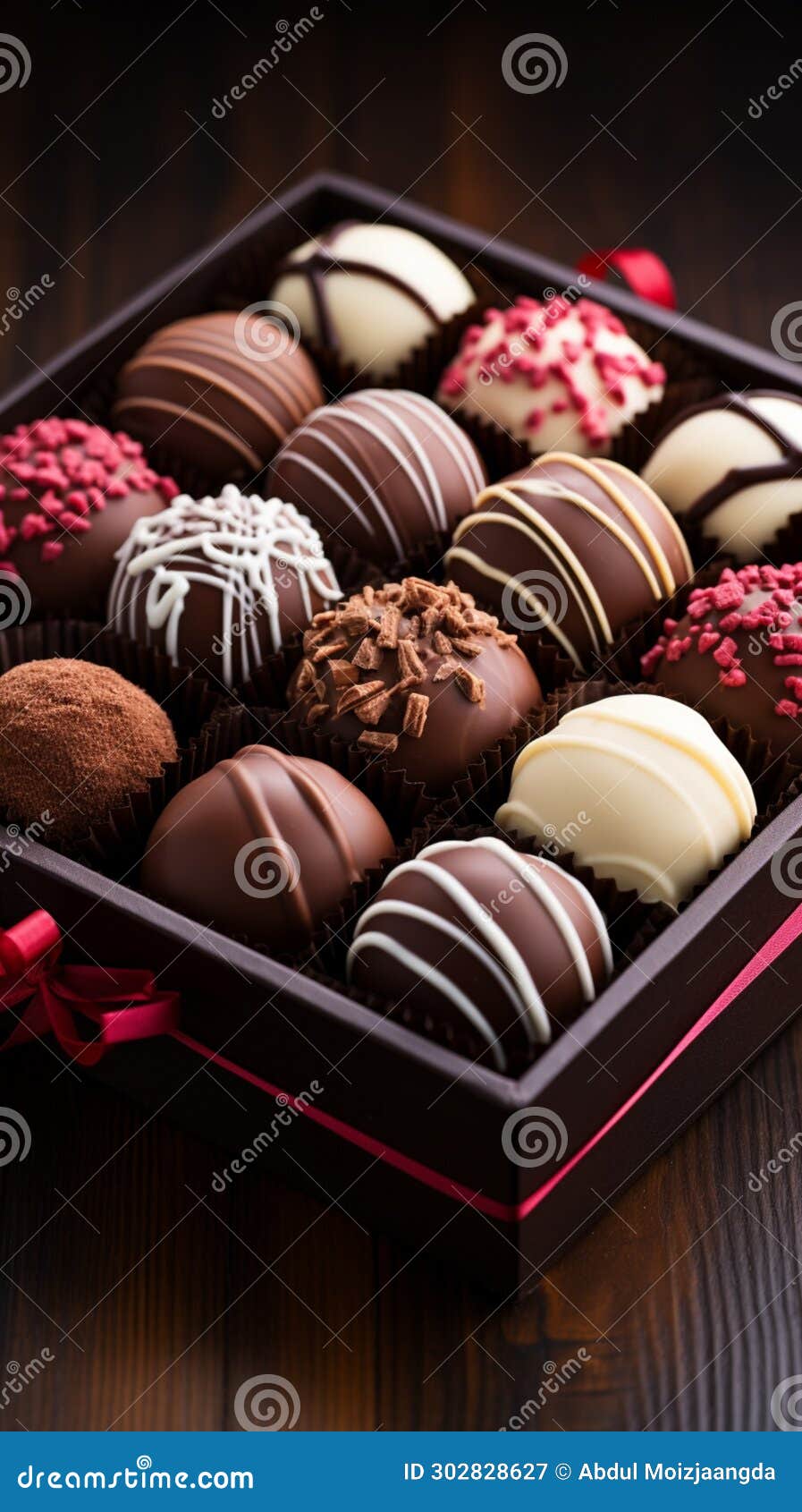 Assorted Chocolates Airy Cookies Bonbons Top View Close Up Food