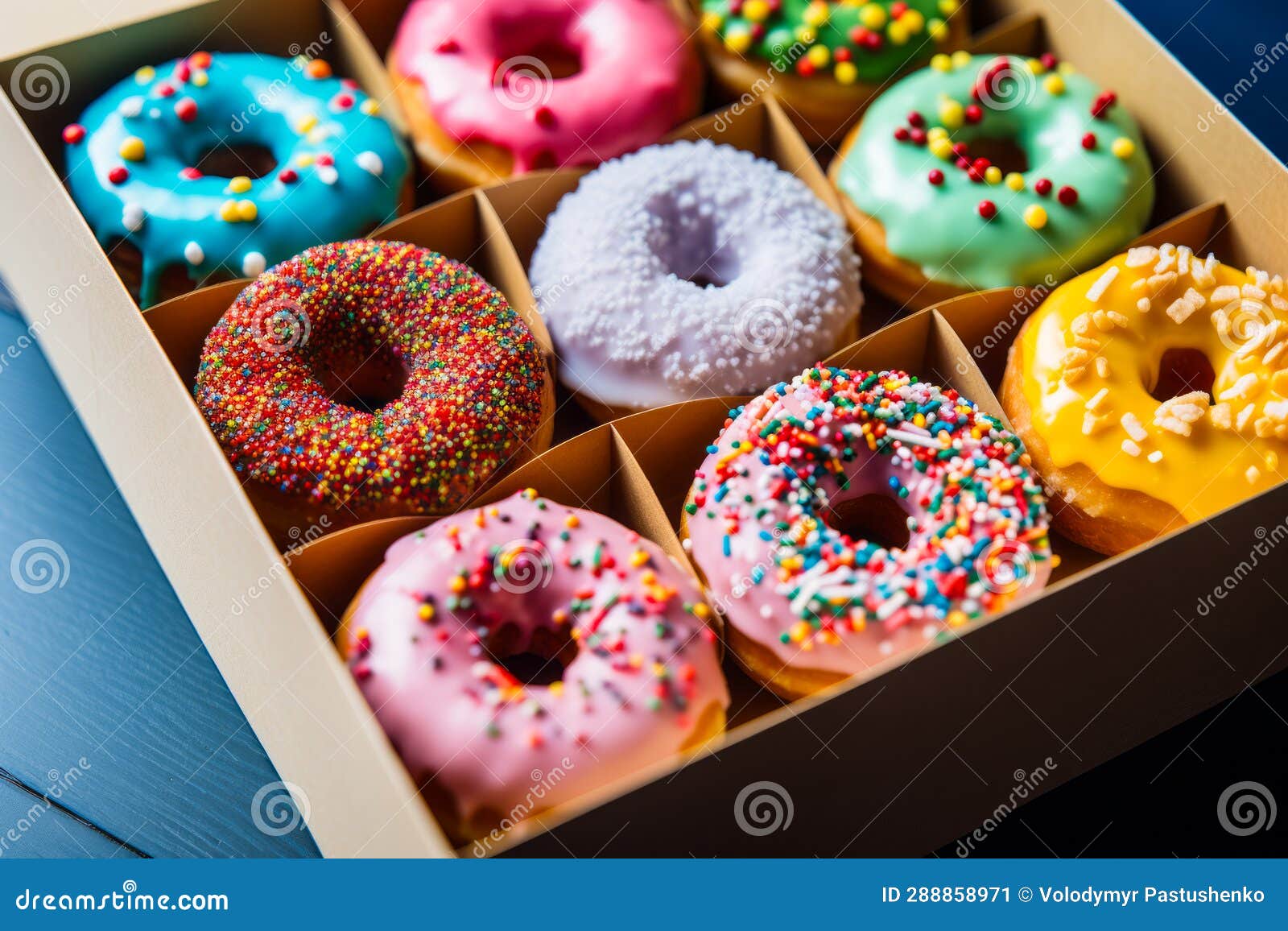Box of Assorted Donuts with Sprinkles. Generative AI Stock Image ...