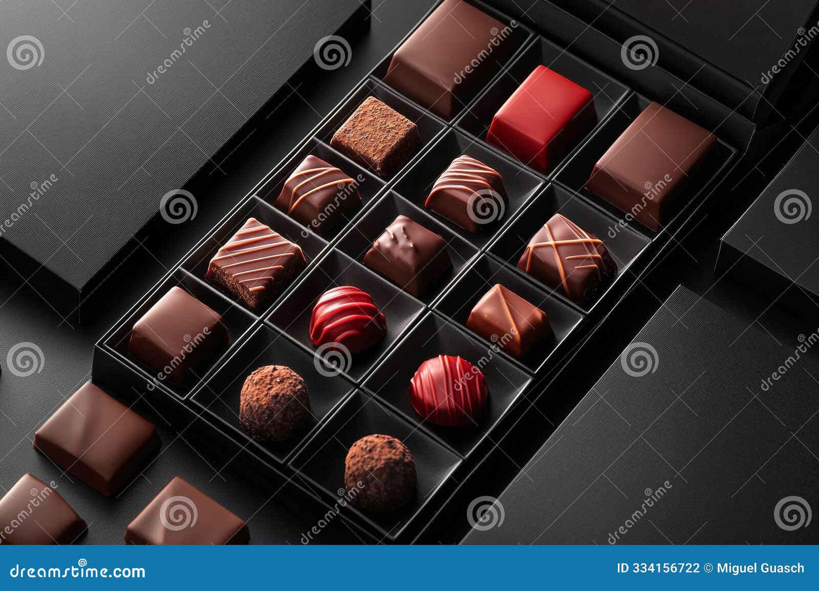 A Box of Assorted Luxury Chocolates Stock Illustration - Illustration ...